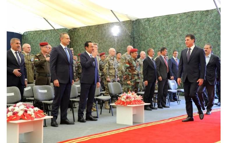 In the presence of Kurdistan Regional President, two Peshmerga infantry ...